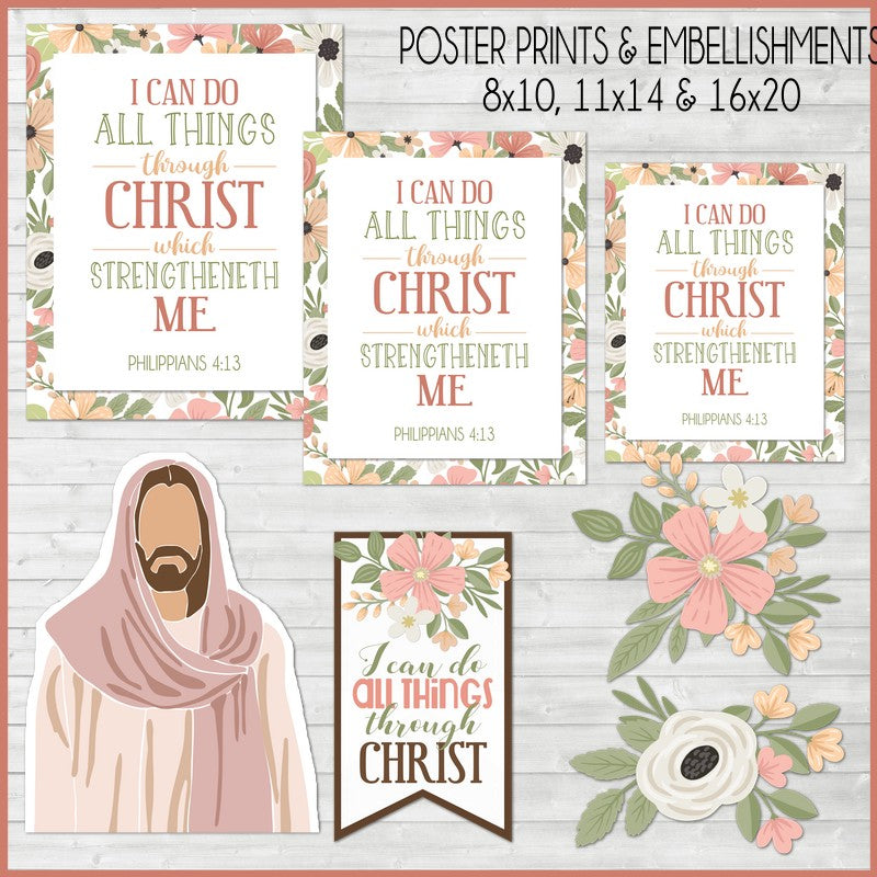 2023 YW Bulletin Board Kit {I CAN DO ALL THINGS THROUGH CHRIST} PRINTA ...