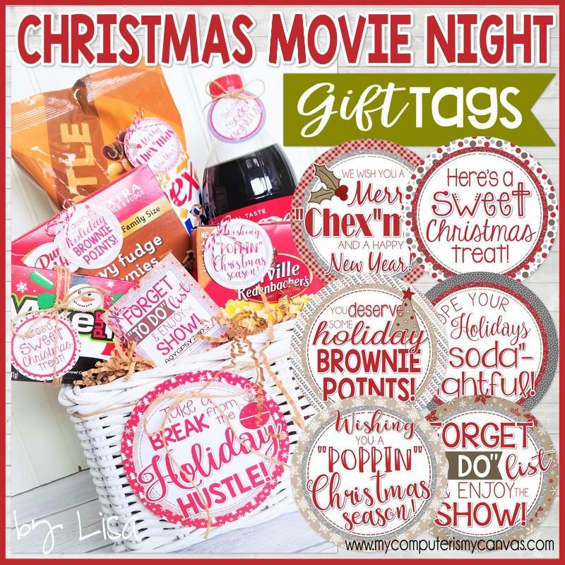 Christmas Movie Night Basket {Gift Tag Kit} PRINTABLE – Bloom to Balm ...