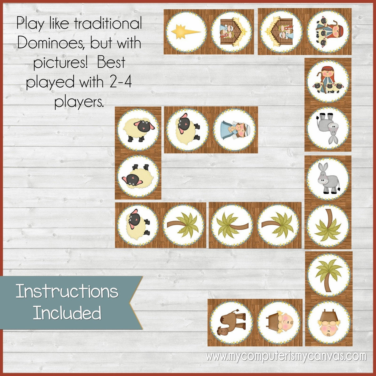 DOMINOES Game {Nativity} PRINTABLE – My Computer is My Canvas