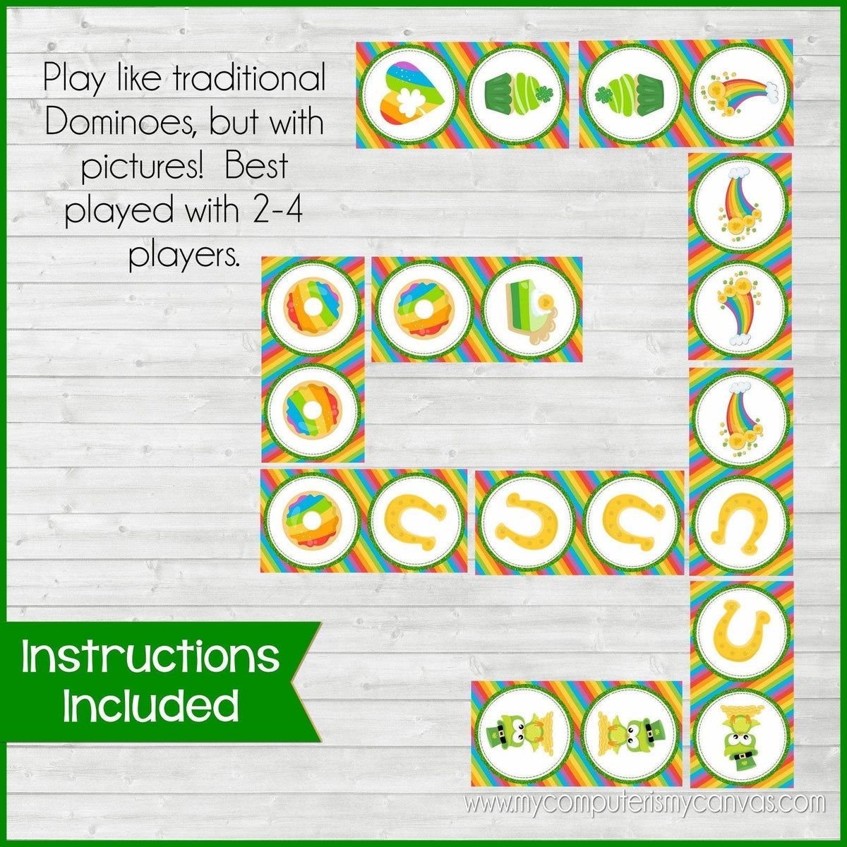 DOMINOES Game {St. Patrick's Day} PRINTABLE – My Computer is My Canvas