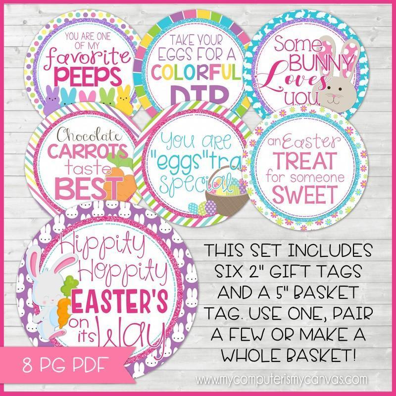 Easter BUNNY Basket Stuffers {Gift Tag Kit} PRINTABLE – Bloom to Balm ...
