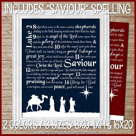 Luke 2 Nativity Christmas Subway Art PRINTABLES – Bloom to Balm | My ...