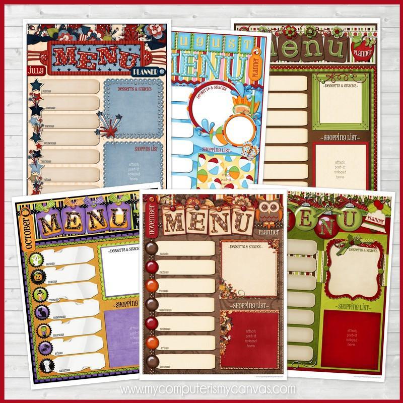 Monthly Menu Board Collection - PRINTABLE – Bloom to Balm | My Computer ...