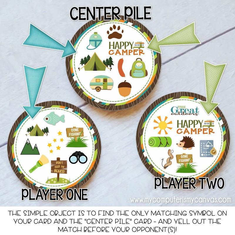 SEEK IT! {Happy Camper} PRINTABLE Matching Game – My Computer is My Canvas