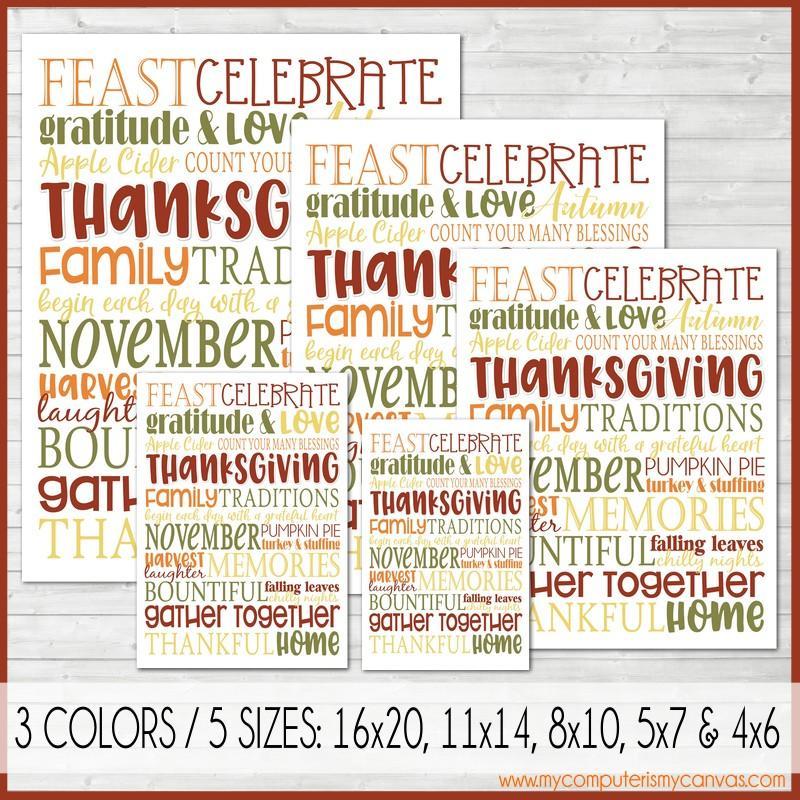 SPECIAL CHECKOUT OFFER: Thanksgiving {November} SUBWAY ART PRINTABLE ...