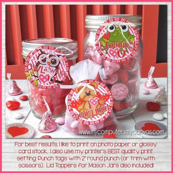 Valentine's Day Mason Jar Gift Tags PRINTABLE – Bloom to Balm | My ...