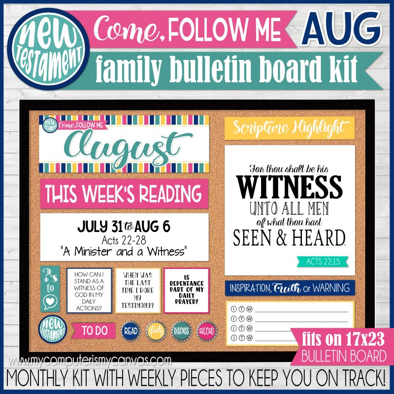 2023 CFM New Testament Family Bulletin Board Kit {AUGUST} PRINTABLE ...