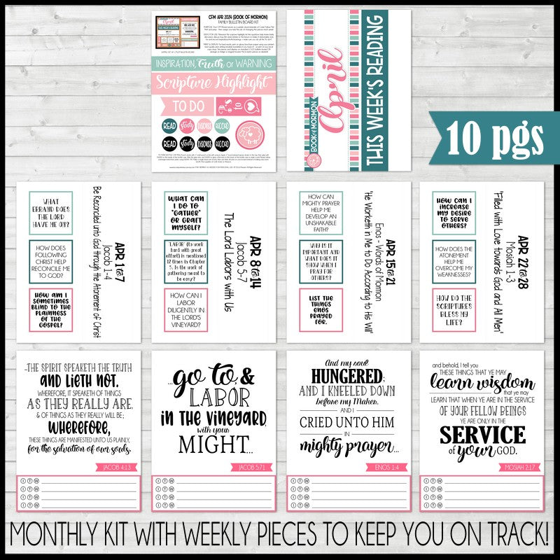 2024 CFM BOOK OF MORMON Family Bulletin Board Kit {APRIL} PRINTABLE ...