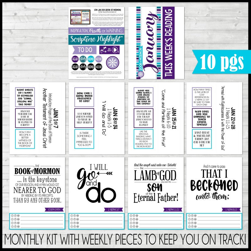 2024 CFM BOOK OF MORMON Family Bulletin Board Kit {JANUARY} PRINTABLE ...