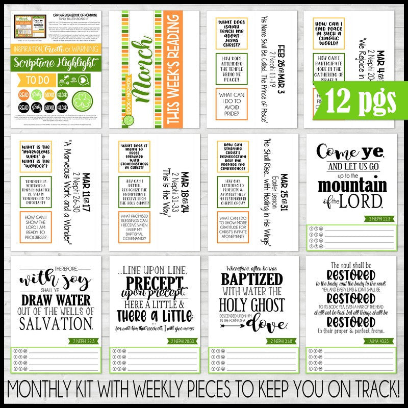 2024 CFM BOOK OF MORMON Family Bulletin Board Kit {MARCH} PRINTABLE ...