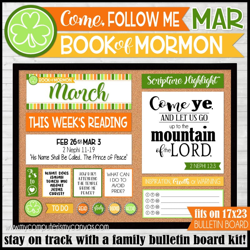 2024 CFM BOOK OF MORMON Family Bulletin Board Kit {MARCH} PRINTABLE ...