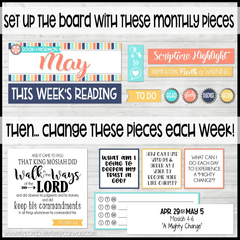 2024 CFM BOOK OF MORMON Family Bulletin Board Kit {MAY} PRINTABLE – My ...