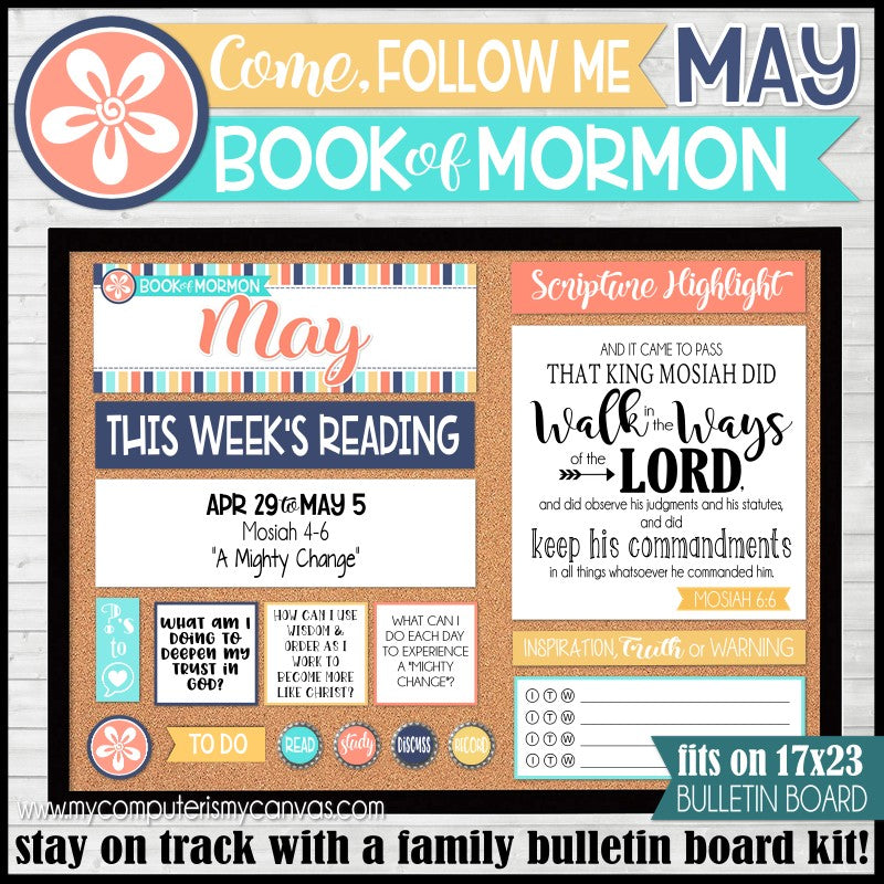 2024 CFM BOOK OF MORMON Family Bulletin Board Kit {MAY} PRINTABLE – My ...