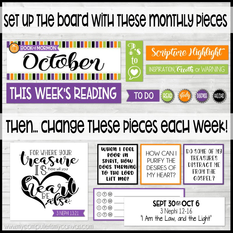 2024 CFM BOOK OF MORMON Family Bulletin Board Kit {OCTOBER} PRINTABLE ...