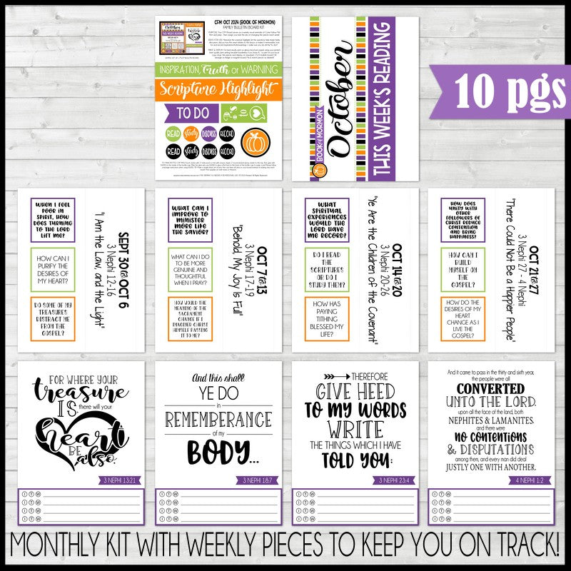 2024 CFM BOOK OF MORMON Family Bulletin Board Kit {OCTOBER} PRINTABLE ...