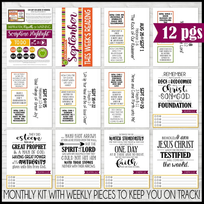 2024 CFM BOOK OF MORMON Family Bulletin Board Kit {SEPTEMBER} PRINTABL ...
