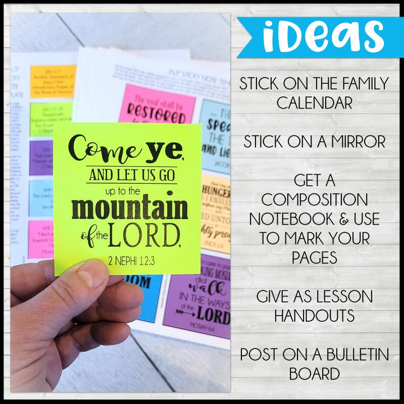 2024 CFM Weekly Sticky Notes {Book of Mormon} PRINTABLE – Bloom to Balm ...