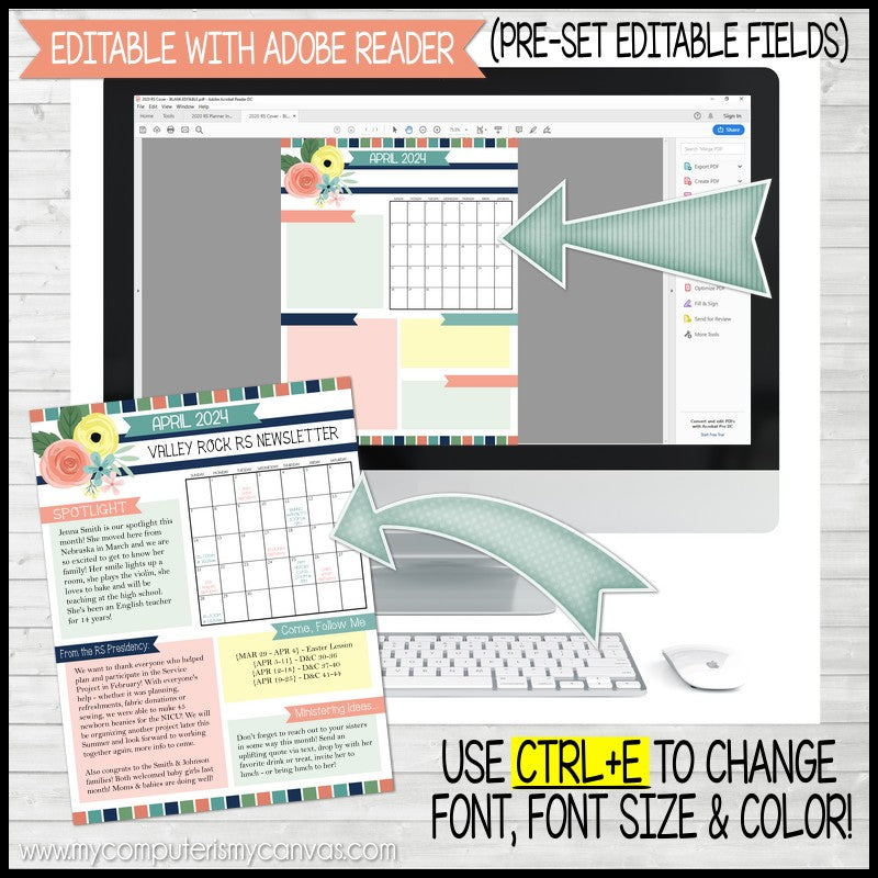 2024 EDITABLE Monthly Newsletter Templates {RS Collection} Printable ...