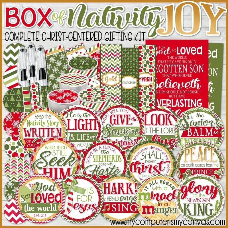 Box of Nativity JOY {Gift Tag Kit} PRINTABLE – Bloom to Balm | My ...