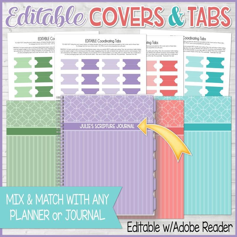 CLASSY Cover Pack {Alternate Covers & Tabs for Planners/Journals} PRIN ...