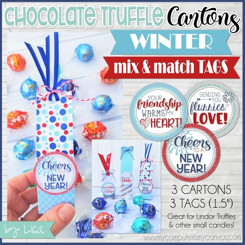 Chocolate Truffle Cartons & Tags {WINTER & New Year} PRINTABLE – My ...