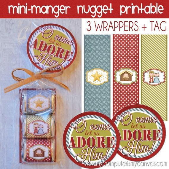 Christmas Nugget Wrapper {Mini Manger} PRINTABLE – My Computer is My Canvas