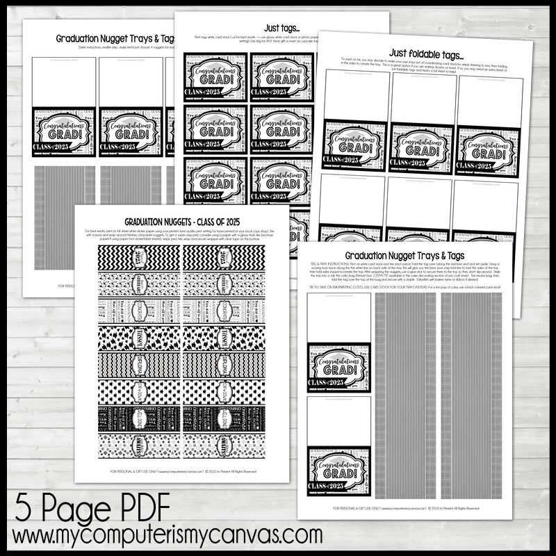 Class of 2025 Graduation Nugget Wrappers PRINTABLE – My Computer is My ...
