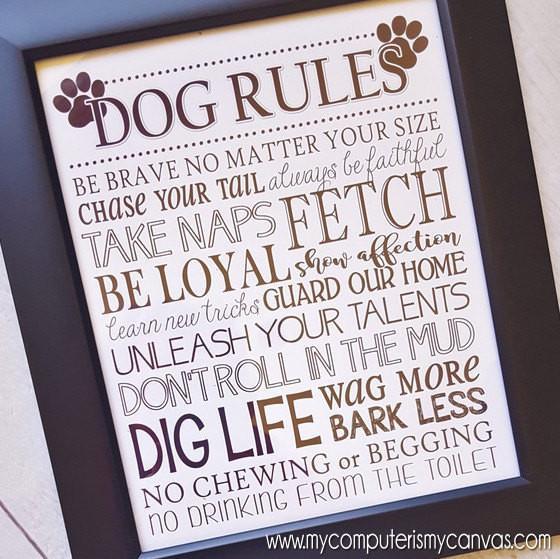 Dog Rules Subway Art PRINTABLE – Bloom to Balm | My Computer is My Canvas