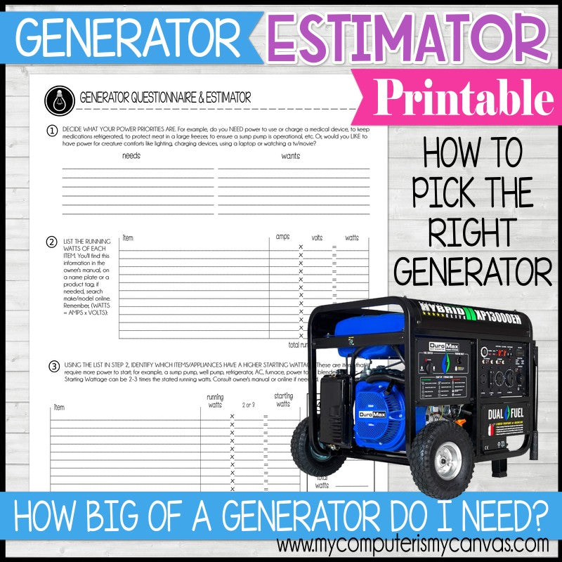 GENERATOR Worksheet {Printable} – Bloom to Balm | My Computer is My Canvas