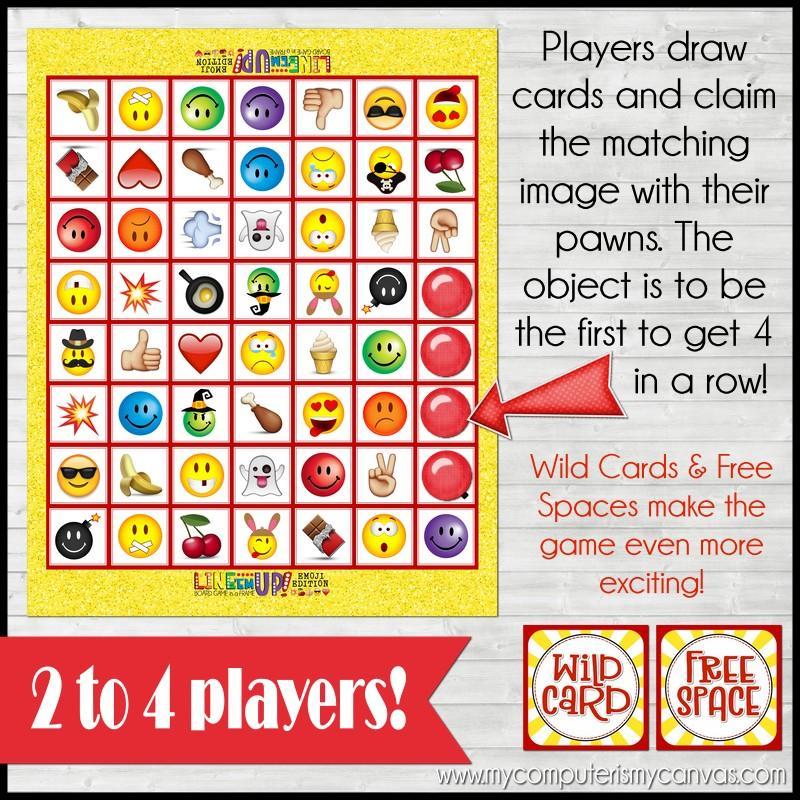 LINE 'Em UP! {EMOJI} PRINTABLE Game – My Computer is My Canvas