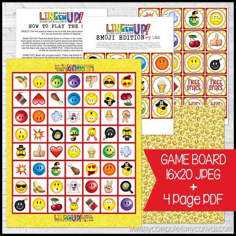 LINE 'Em UP! {EMOJI} PRINTABLE Game – My Computer is My Canvas