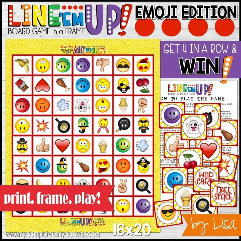 LINE 'Em UP! {EMOJI} PRINTABLE Game – My Computer is My Canvas