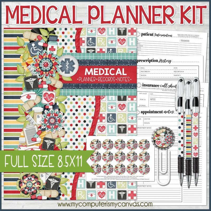 Medical Planner Kit {FULL SIZE; UNDATED} PRINTABLE – My Computer is My ...