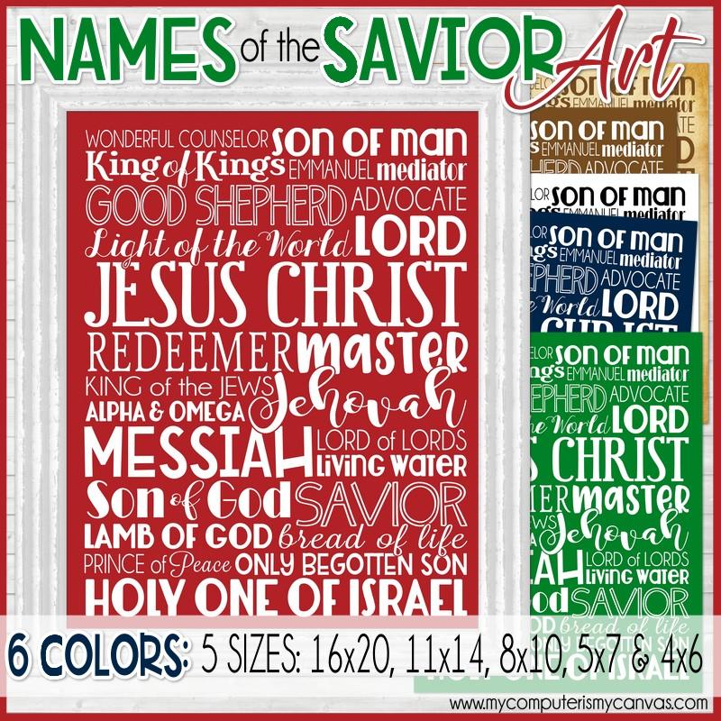 NEW Names of the Savior {Subway Art Collection} PRINTABLE – Bloom to ...