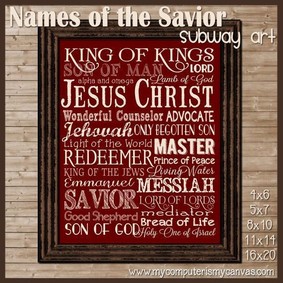 Names of the Savior Christmas Subway Art PRINTABLE – My Computer is My ...