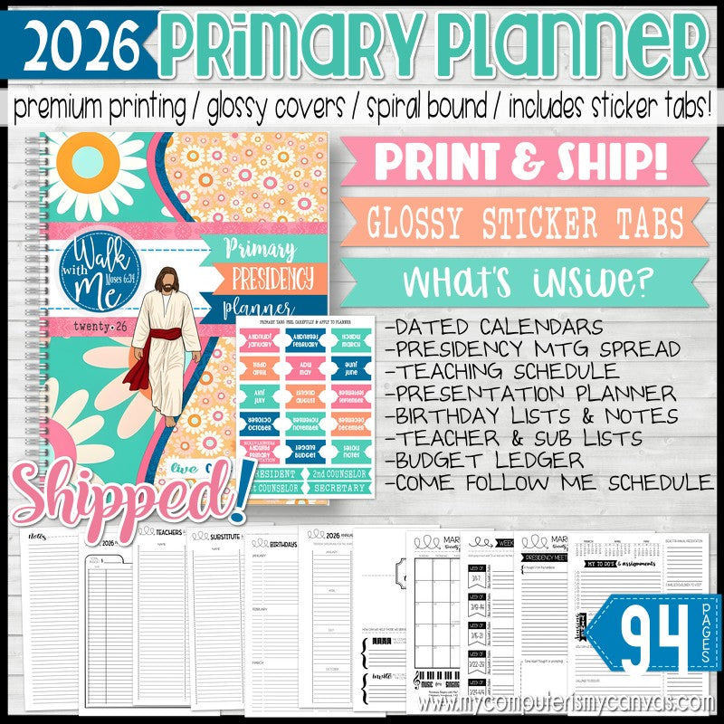 PRINT & SHIP: 2026 Primary PRESIDENCY PLANNER – My Computer is My Canvas