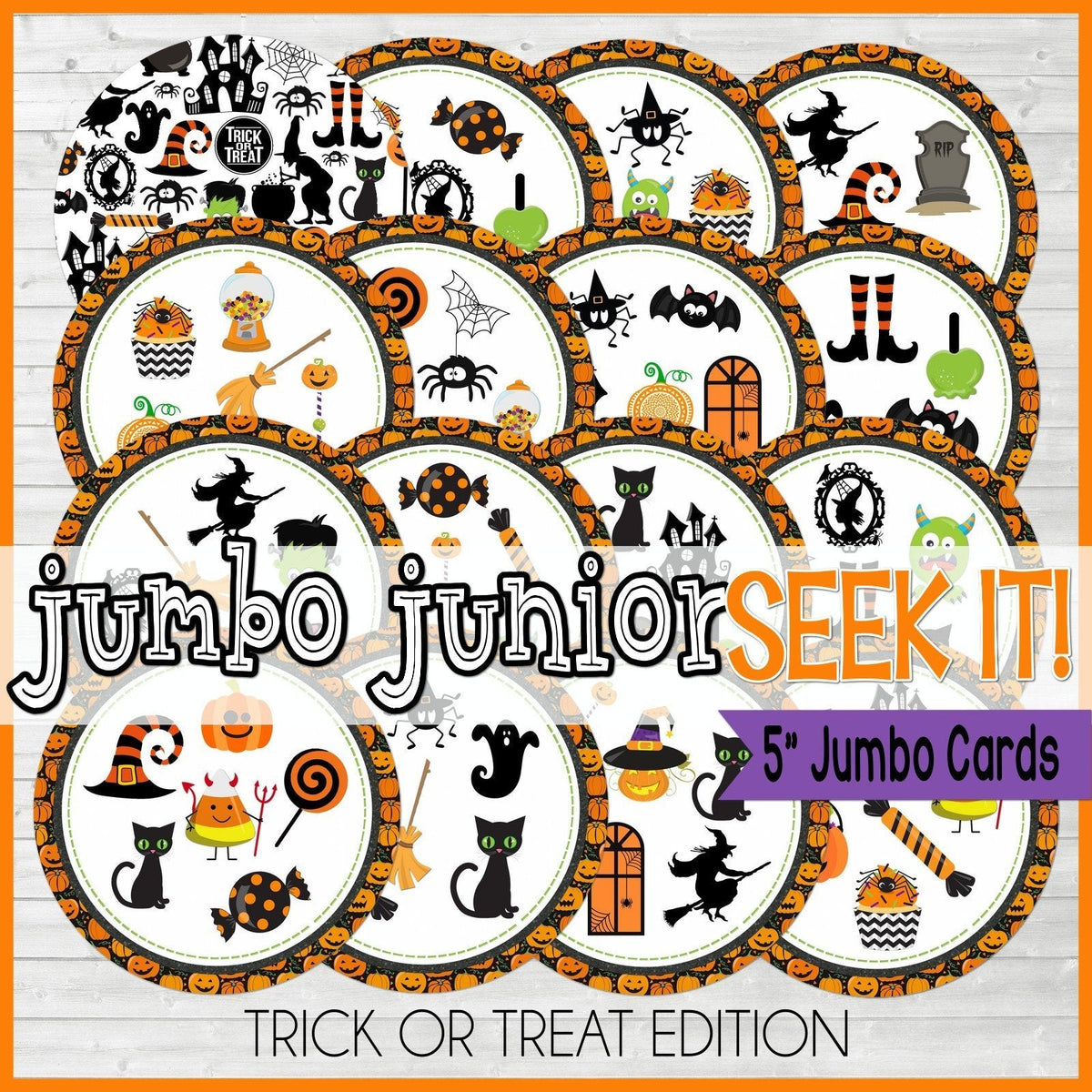 SEEK IT! Jumbo Junior {Trick or Treat} PRINTABLE Match Game (5" Cards ...